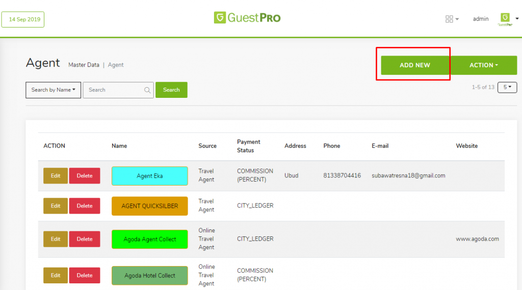Master Data – Agent – GuestPro Knowledge Base