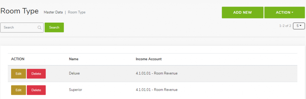 Master Data – Room Type – GuestPro Knowledge Base