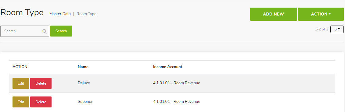 Master Data – Room Type – GuestPro Knowledge Base