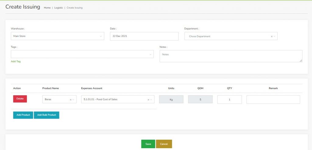 Inventory – Issuing – GuestPro Knowledge Base