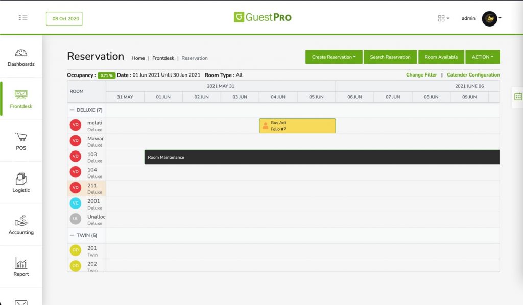 Cara Membuat dan Menghapus Kamar OO (Out of Order) – GuestPro Knowledge Base