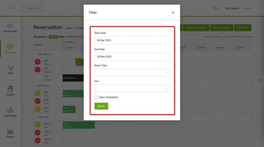Mengganti Tanggal pada Reservation Chart – GuestPro Knowledge Base