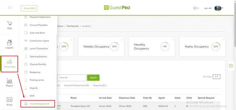 Accounting – Asset Management – GuestPro Knowledge Base