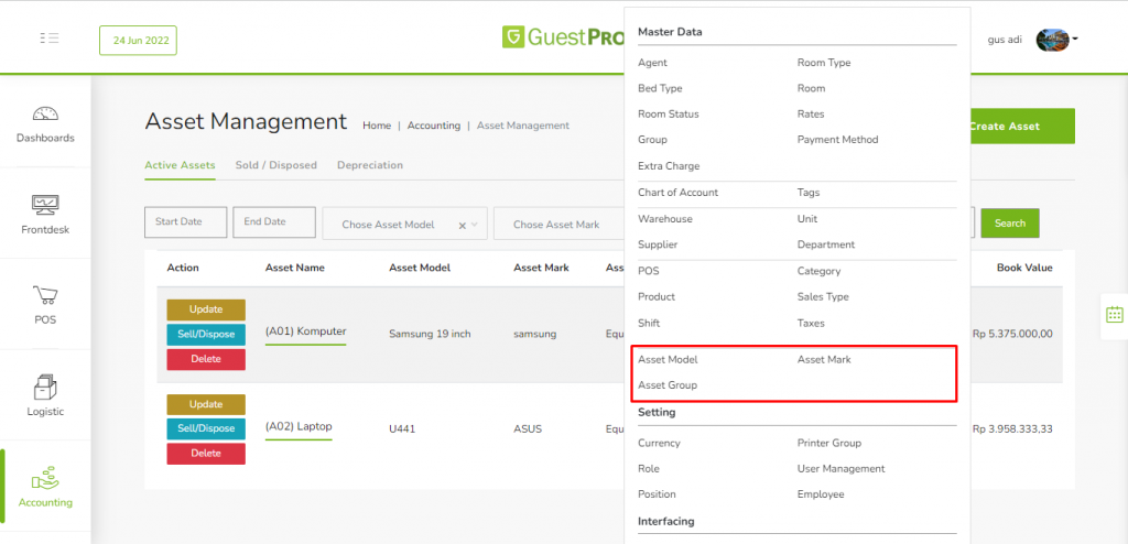 Accounting – Asset Management – GuestPro Knowledge Base