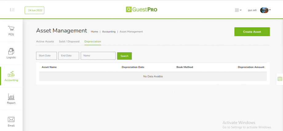 Accounting – Asset Management – GuestPro Knowledge Base
