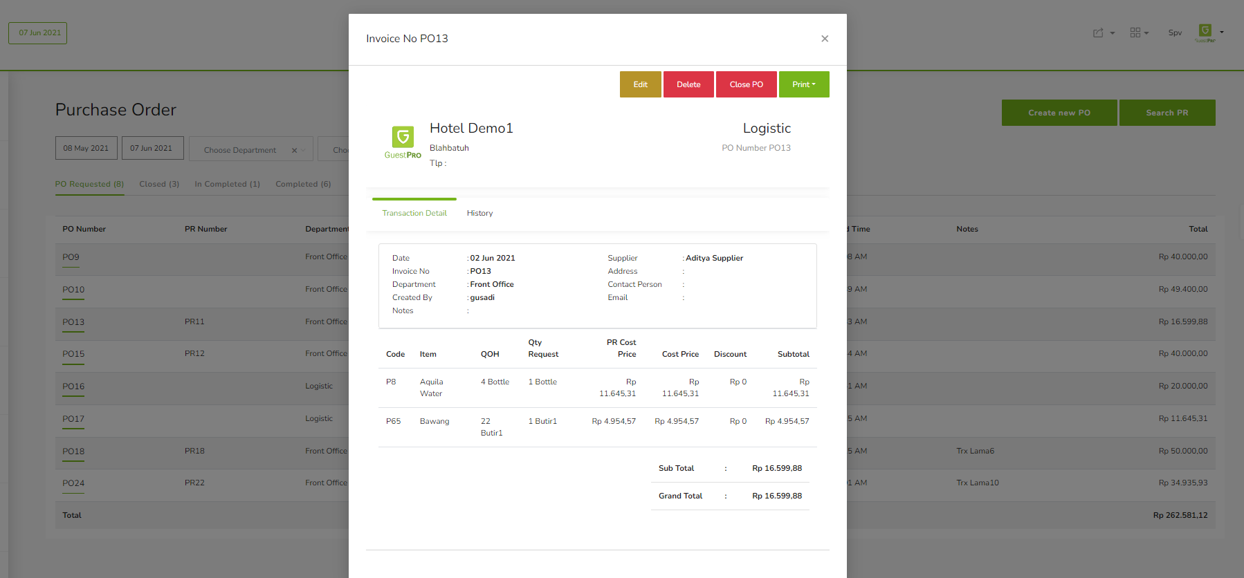 Purchase Request (PR) & Purchase Order (PO) – GuestPro Knowledge Base